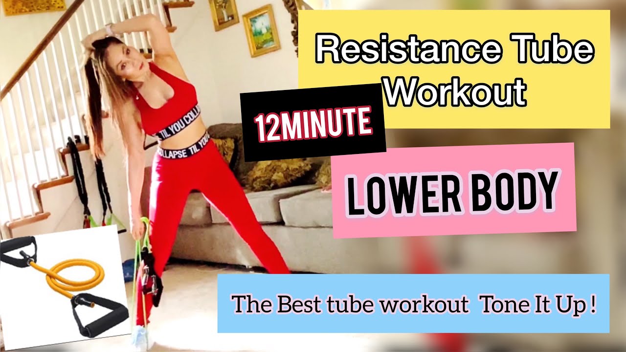 Resistance Tube Lower Body Workout for 12 minutes Home Workout トレーニング ...