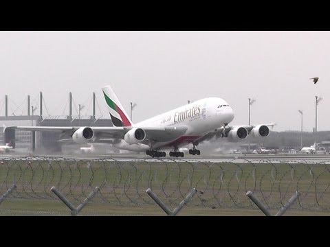 Stunning Airbus A380 - 800 Takeoff Emirates EK50 - Dolby Surround Sound ...