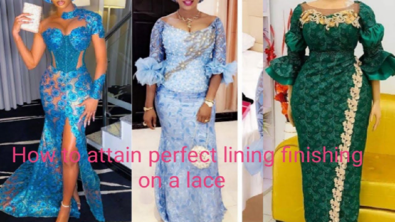 How to easily line a lace fabric part 2 - YouTube