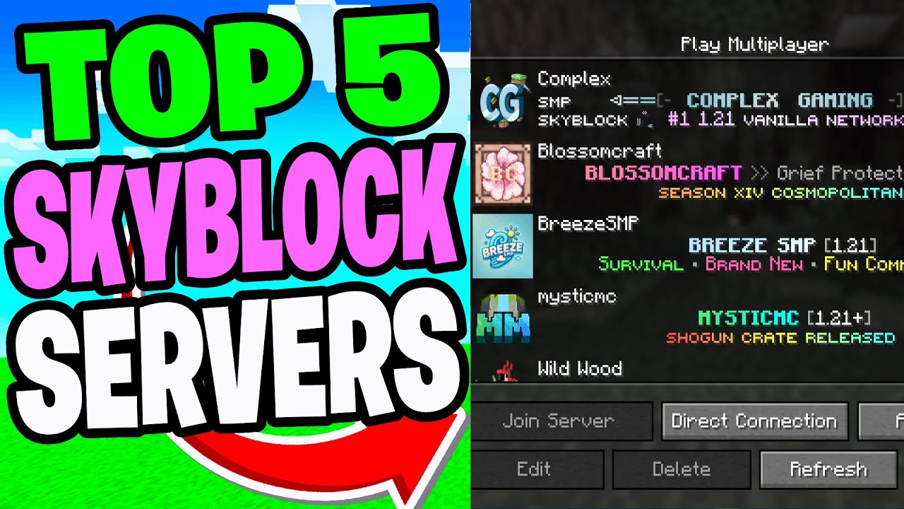 Top 5 Skyblock Servers For Minecraft 2026! - Server IPS - YouTube