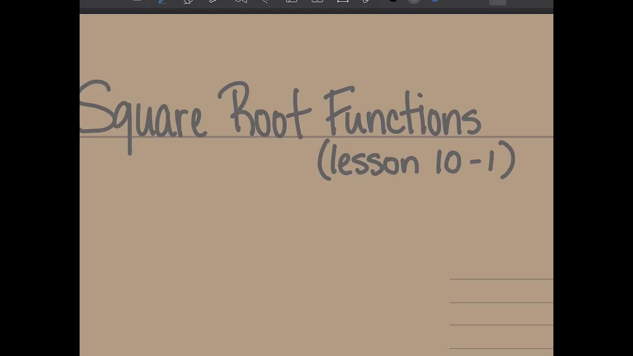 10-1 Square Root Functions (Algebra 1) - YouTube