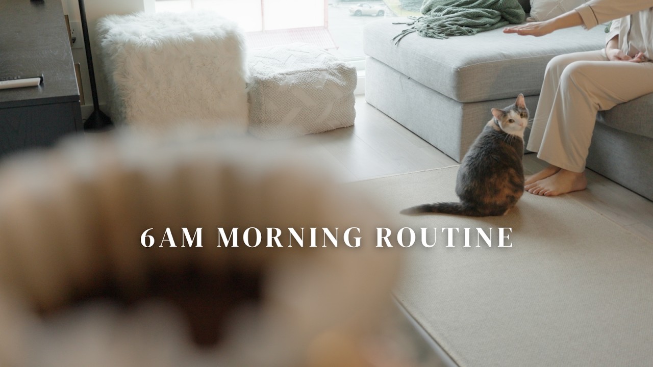 6AM morning routine on a day off | How I make myself happy after waking ...