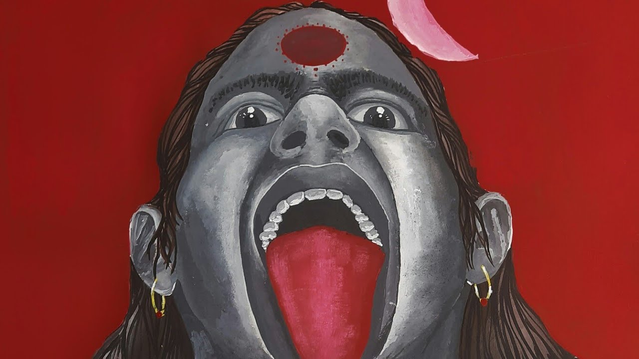 Making of KAALI poster colour painting cheku art - YouTube