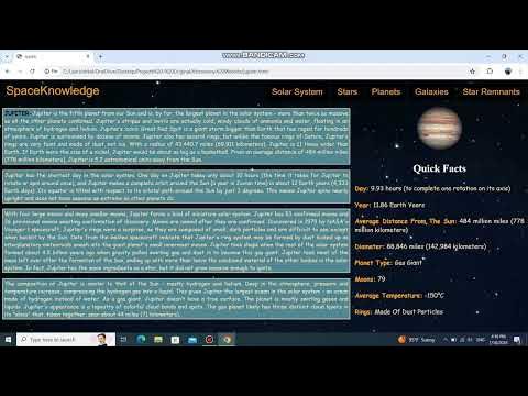 Astronomy Website (My First Ever Project In Coding) - YouTube