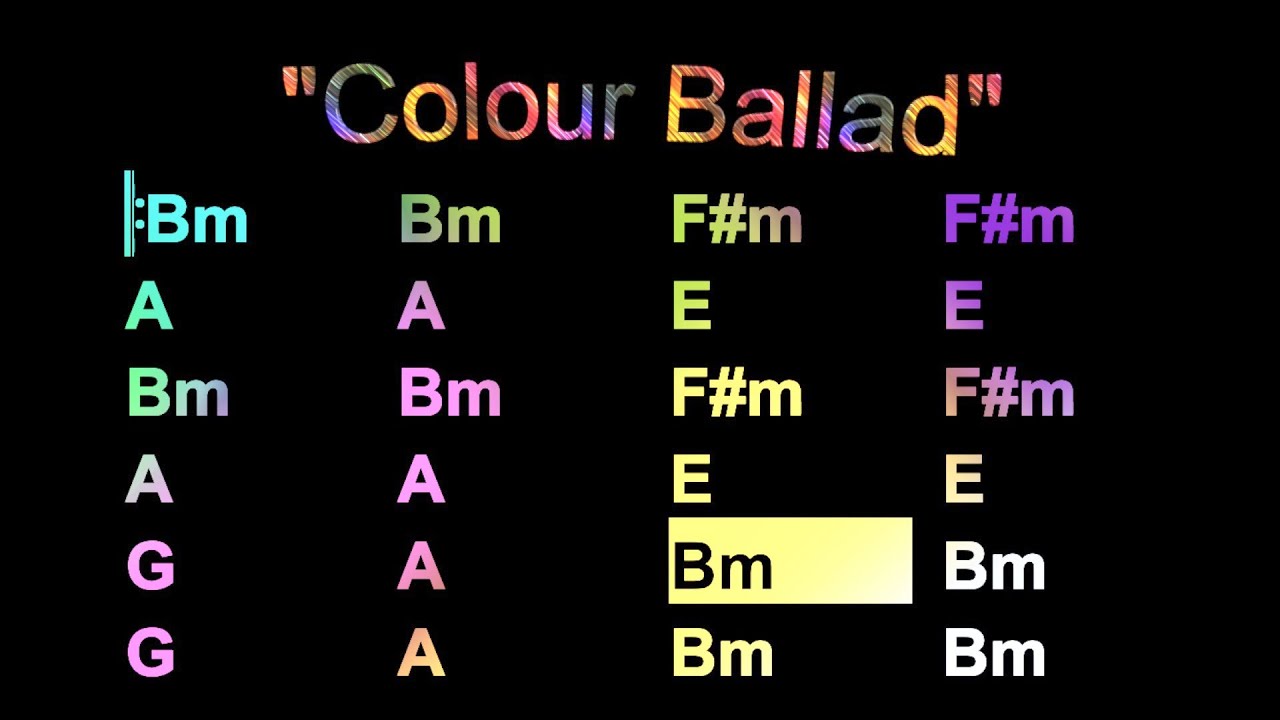 Colour Ballad, backing Track for Guitar, gentle 6/8-Ballad in the key ...