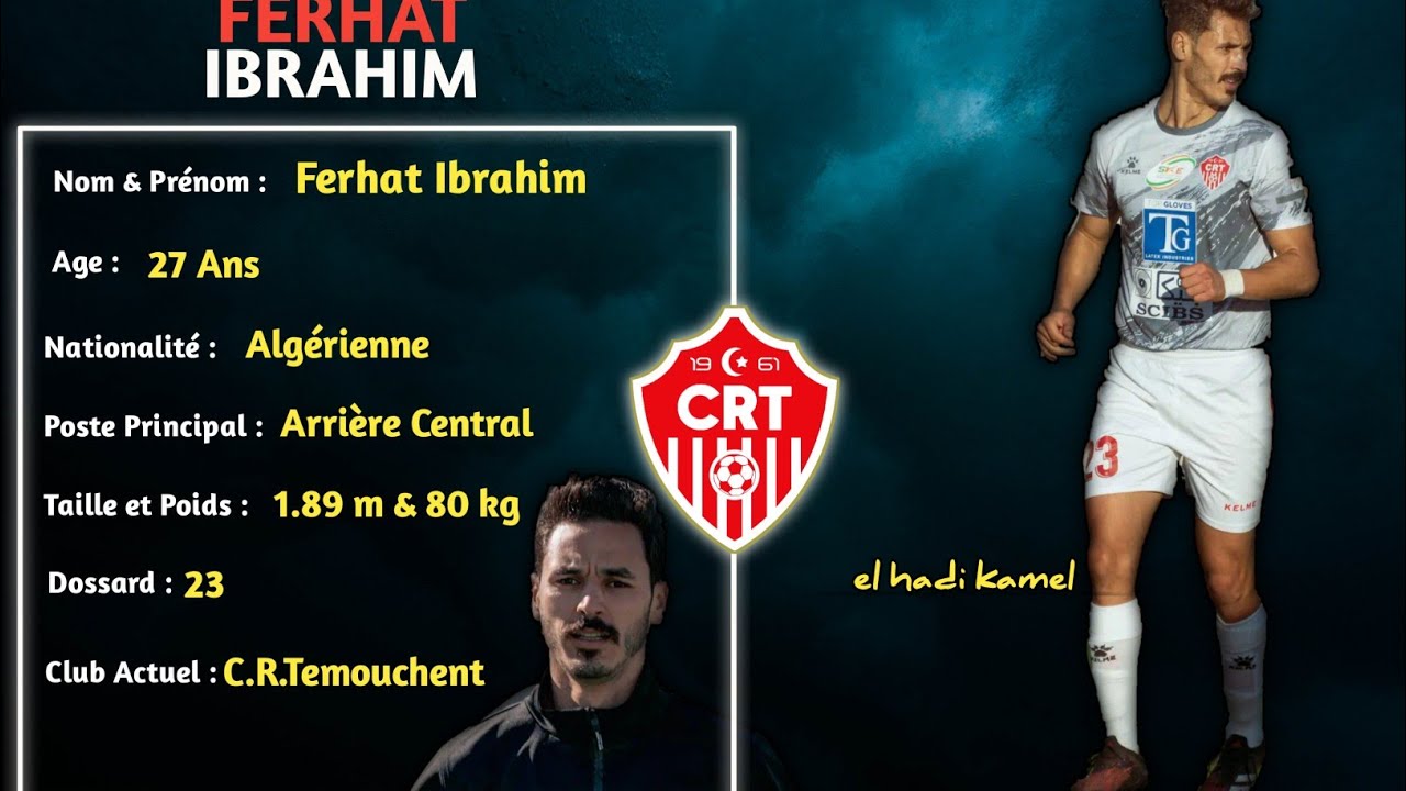 Ferhat Ibrahim • Arrière Central • C.R.TEMOUCHENT 2022 - YouTube
