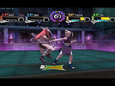Multiplayer 4player Battle Naruto Gekitou Ninja Taisen 4 Gameplay Dolphin Emulator - YouTube