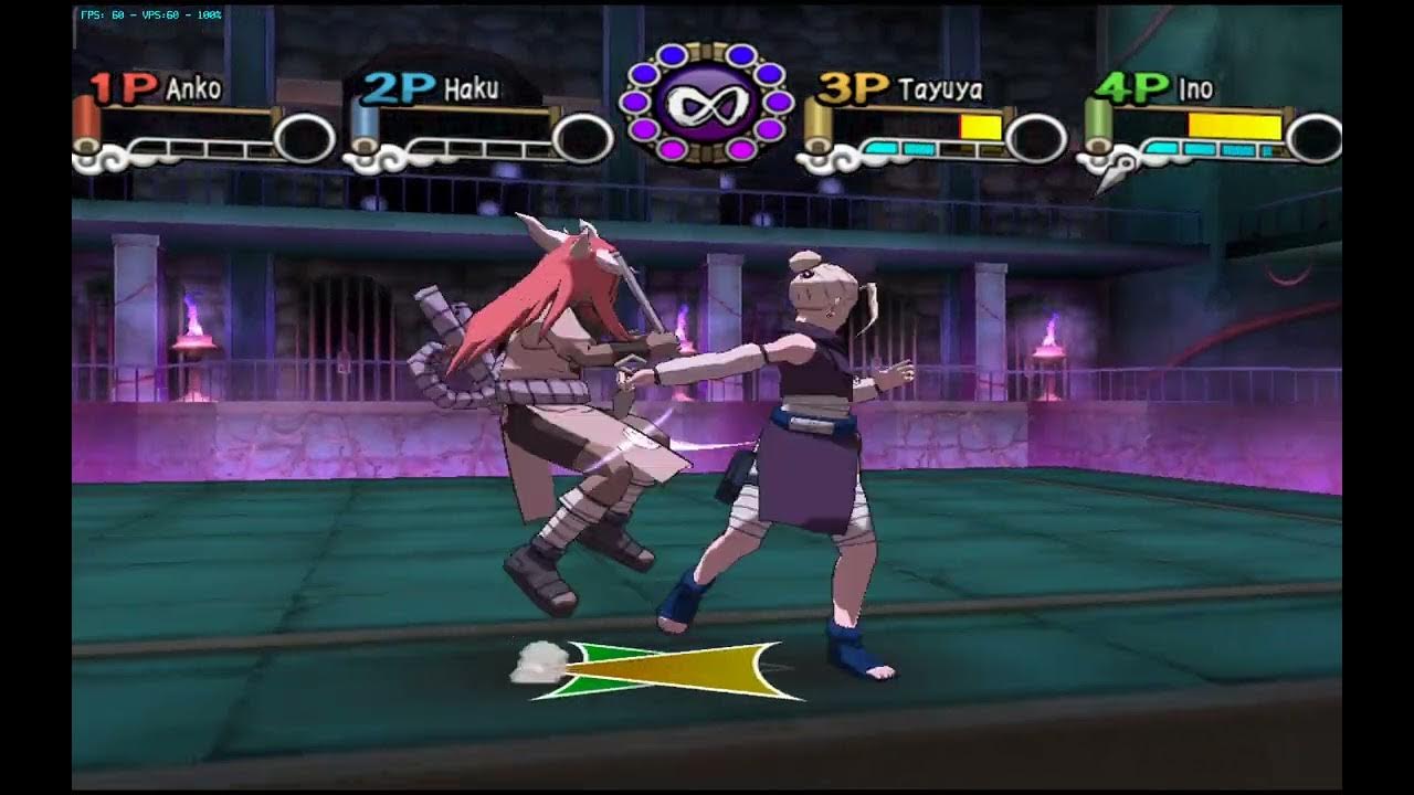 Multiplayer 4player Battle Naruto Gekitou Ninja Taisen 4 Gameplay Dolphin Emulator - YouTube