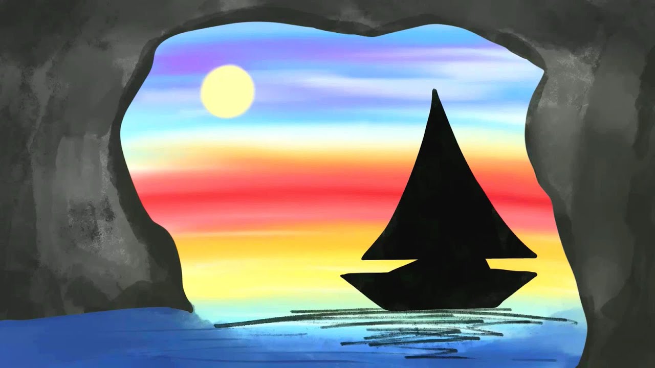 HOW TO DRAW BOAT AND SUNSET - YouTube