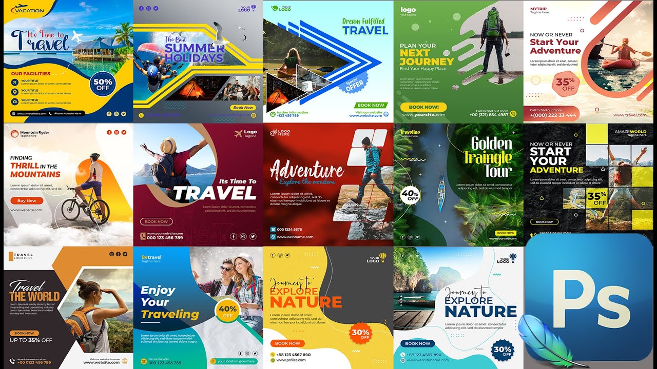 Travel Agency Social Media Post Design Flyer In Photoshop Psd File Free ...