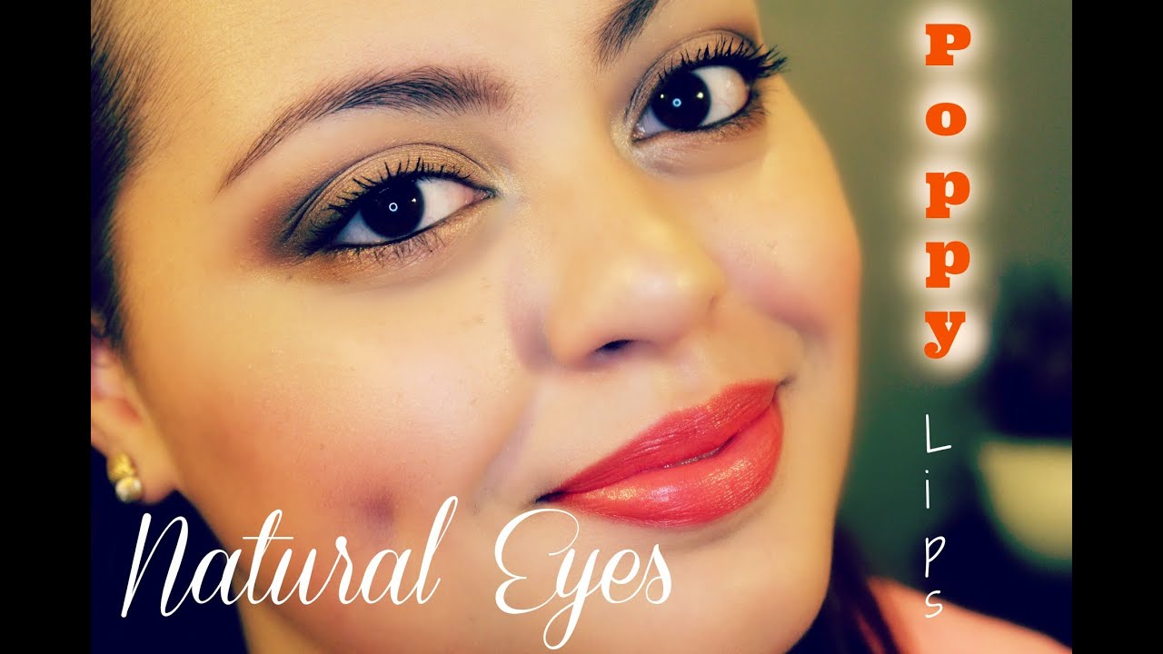 Natural Eyes & Poppy Lips - Affordable Makeup - YouTube