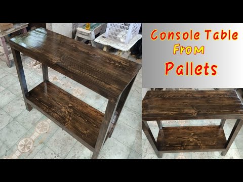 How to build console table using palochina with dark walnut wood stain ...