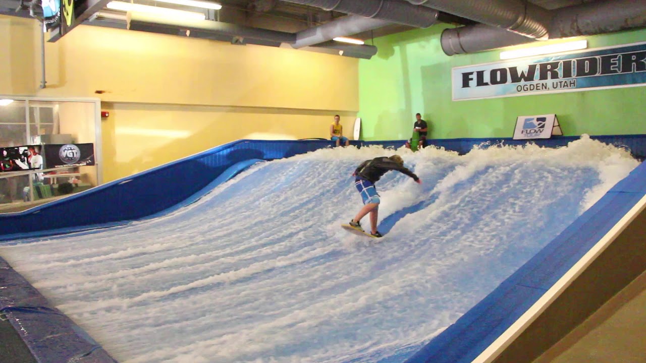 Nicholas Gust on the FlowRider at Ogden Salomon Center Utah Pro Rider ...