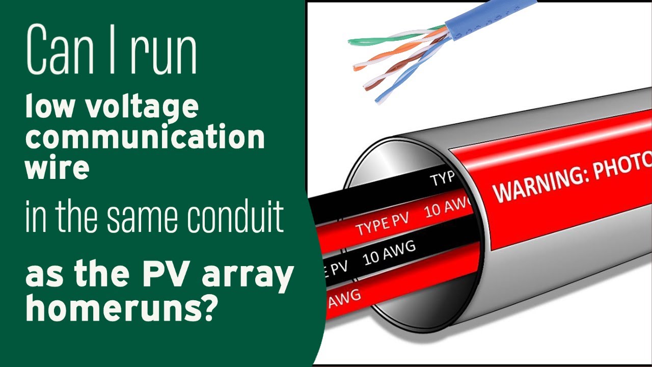 Tech Talk: Running communication wire in the PV home run conduit - YouTube