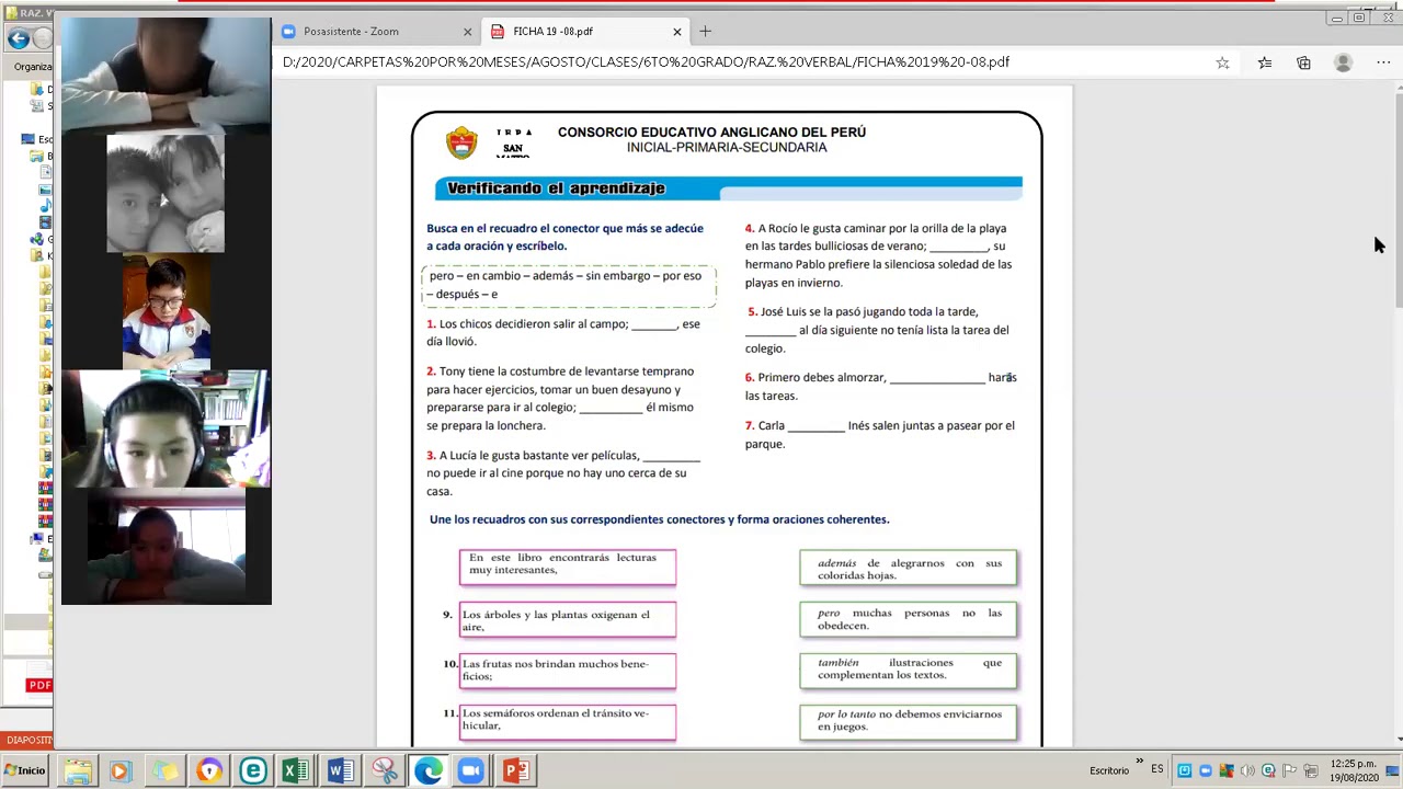 CLASE CONECTORES VERBALES 6TO GRADO - YouTube