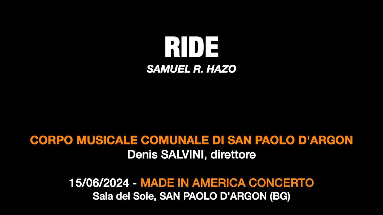 RIDE [Samuel R. Hazo] - ArgonBand - YouTube