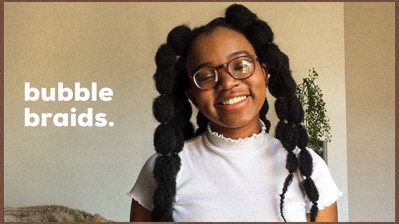 4c natural hair protective hairstyle | EASY and QUICK | bubble braids 🌻 ...