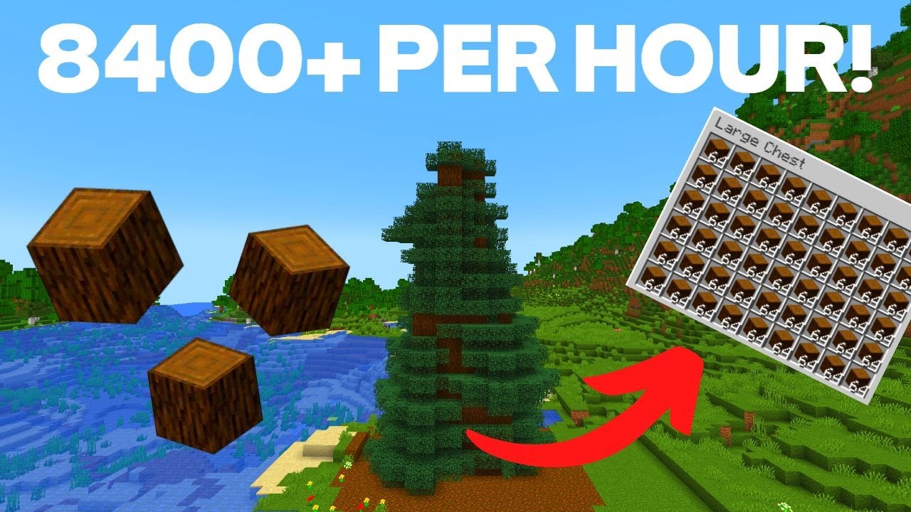 Wood Farming Without Redstone (8400+ Per Hour) | Minecraft - YouTube