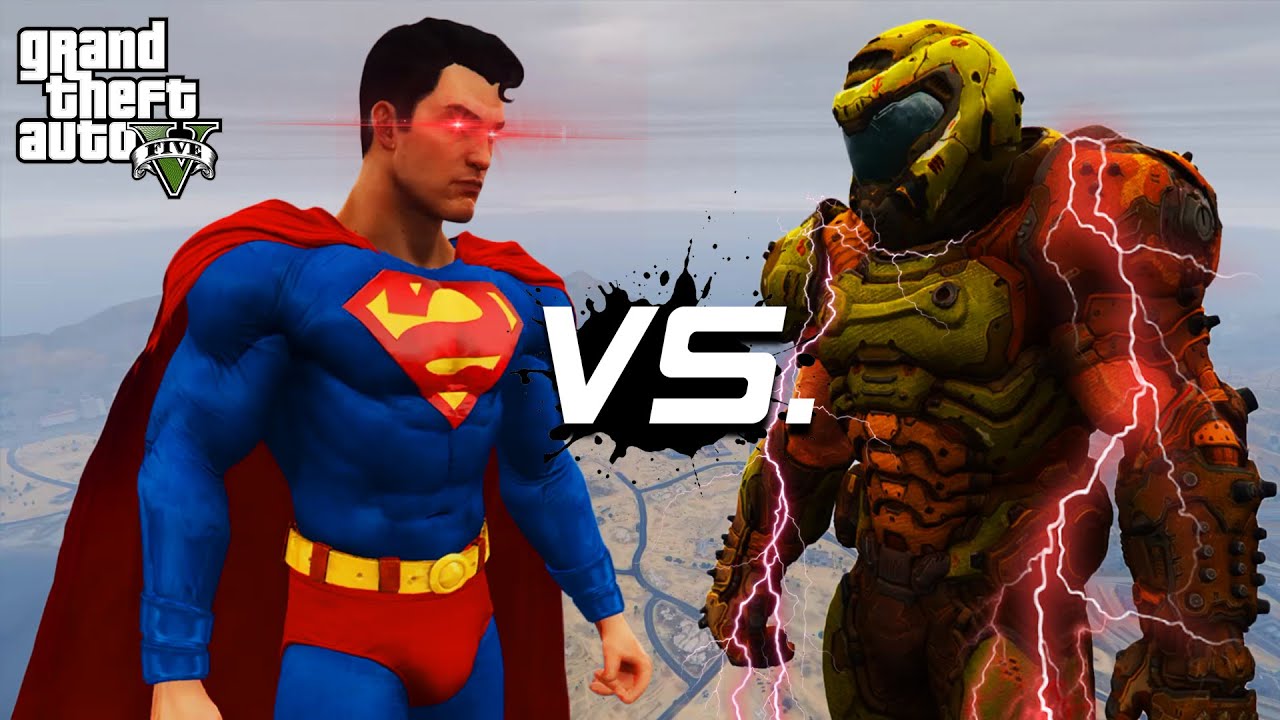 GTA 5 - Superman VS Doom Slayer | Epic Full Fight !! - YouTube