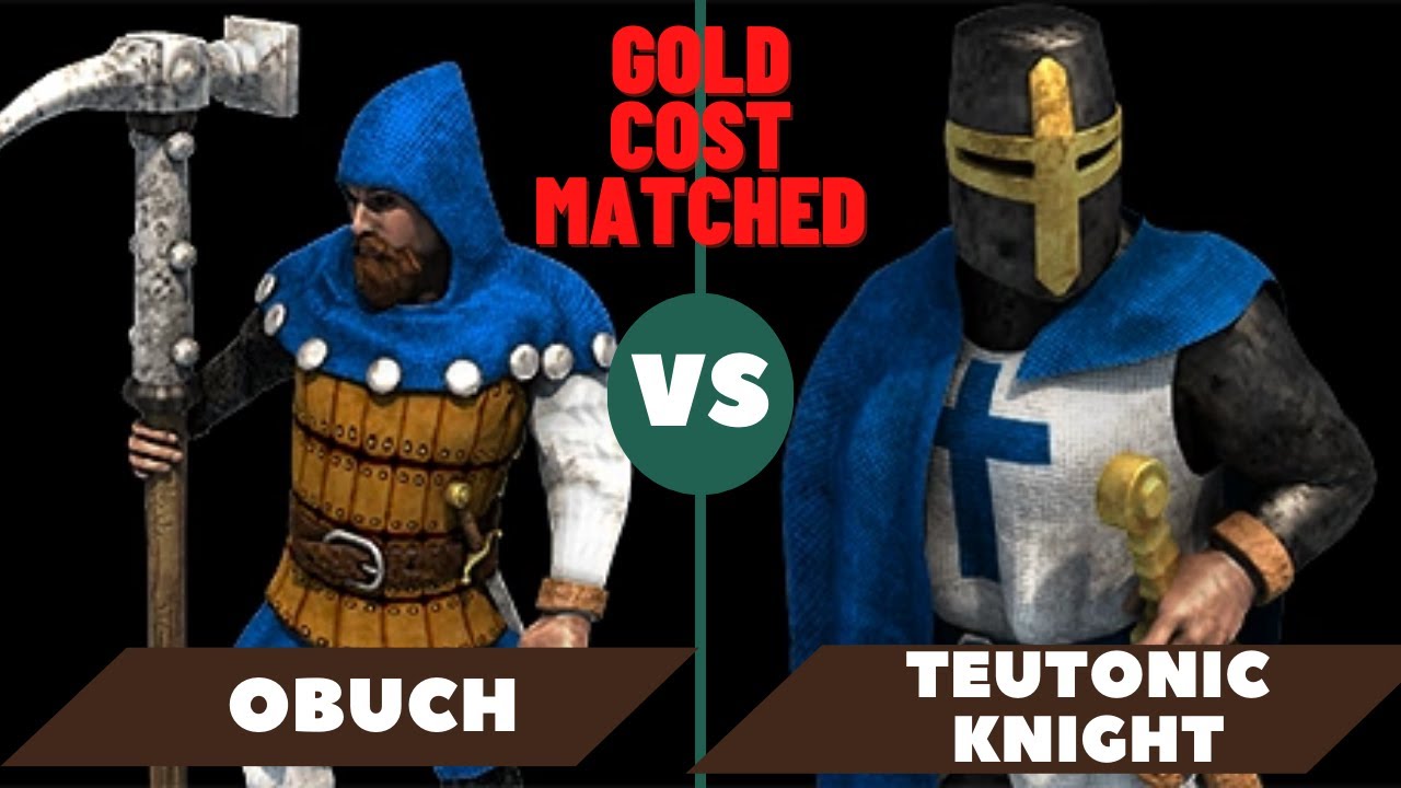 AOE2: 60 ELITE POLISH OBUCH VS 40 ELITE TEUTONIC KNIGHTS. SAME GOLD ...