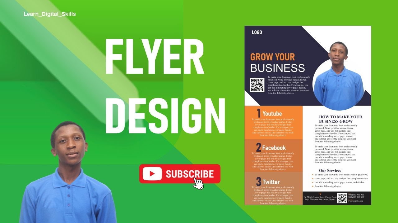 CorelDraw FLYER DESIGN tutorial - techniques (Easy) - YouTube