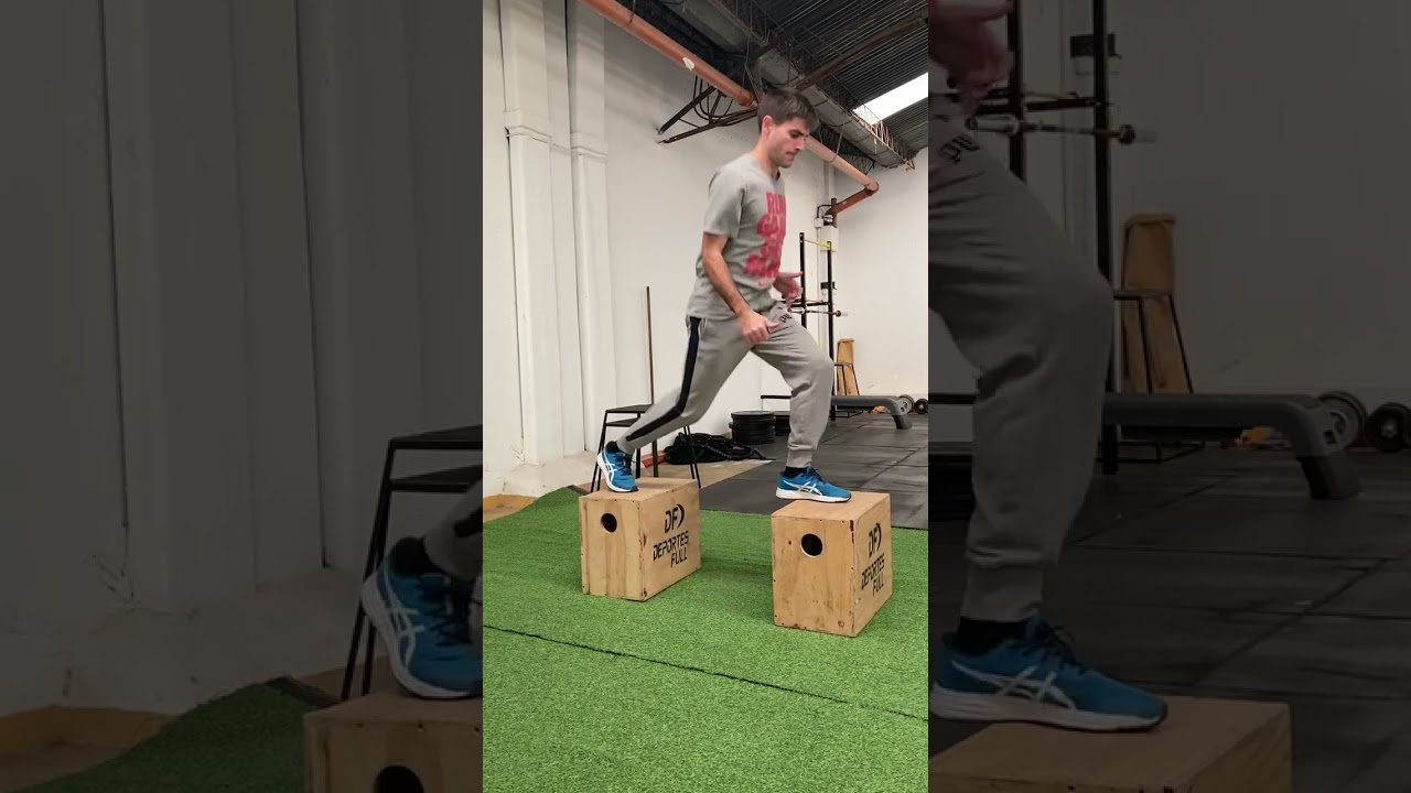 Salto pliometrico en estocada al cajon - YouTube