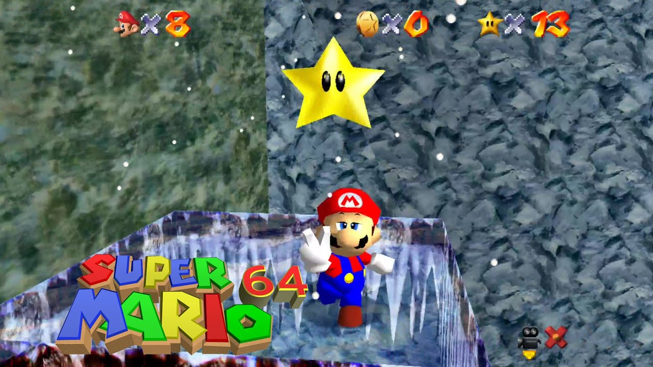 Super Mario 64 Hard Mode v1.5 WideScreen HD Textures Cool Cool Mountain ...
