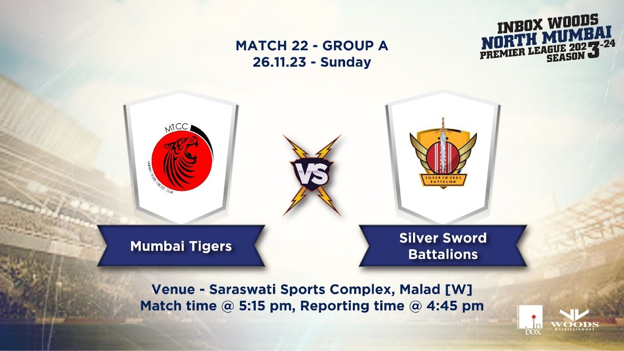 Silver Swords Battalions VS Mumbai Tigers Cricket Club || NMPL || Match ...