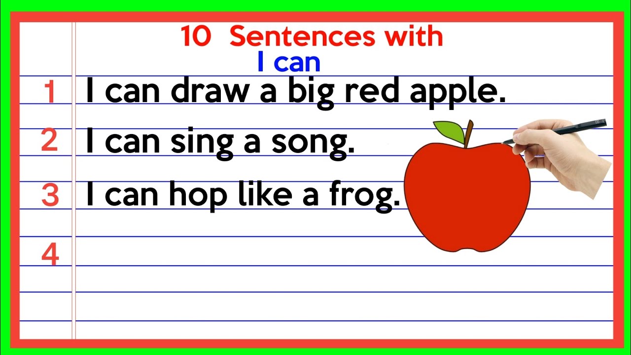 "I can" Sentences | Simple Sentences with "I can" | 10 sentences | I ...