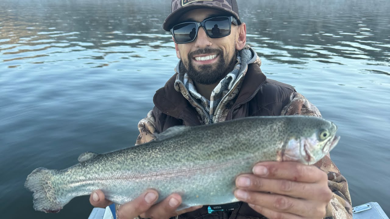 Winter Trout Fishing (Collins lake) - YouTube