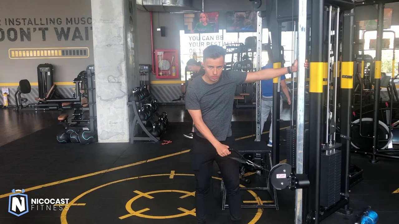 ELEVACIÓN LATERAL DE HOMBRO CON POLEA MEDIA - NicoCastFit - YouTube