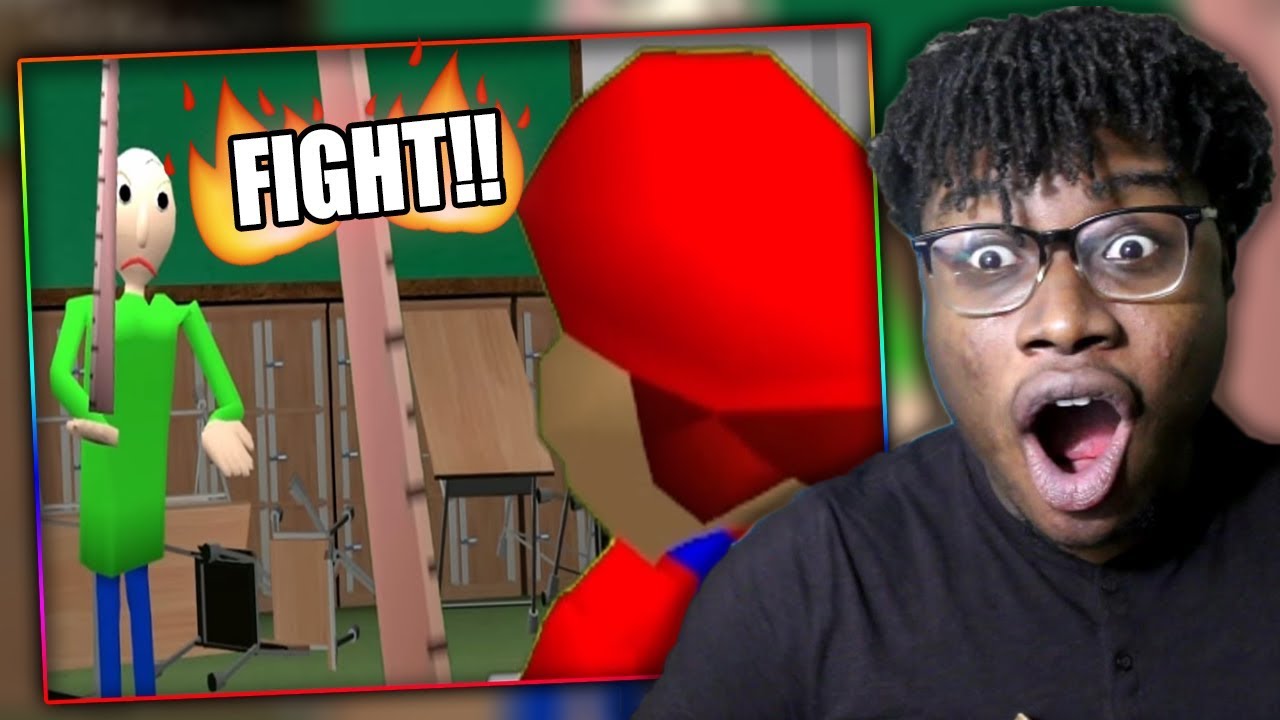 MARIO FIGHTS A BALD HEADED CREEP! | SMG4: If Mario was in Baldi's ...
