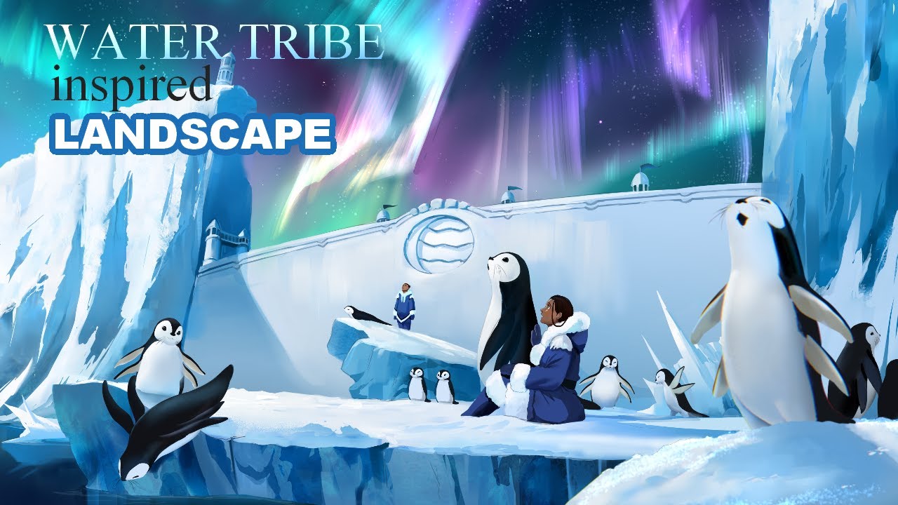 painting beautiful ATLA inspired landscape | water tribe - YouTube