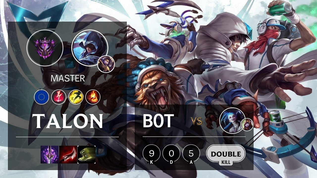 Talon Bot vs Jinx - EUW Master Patch 10.3 - YouTube