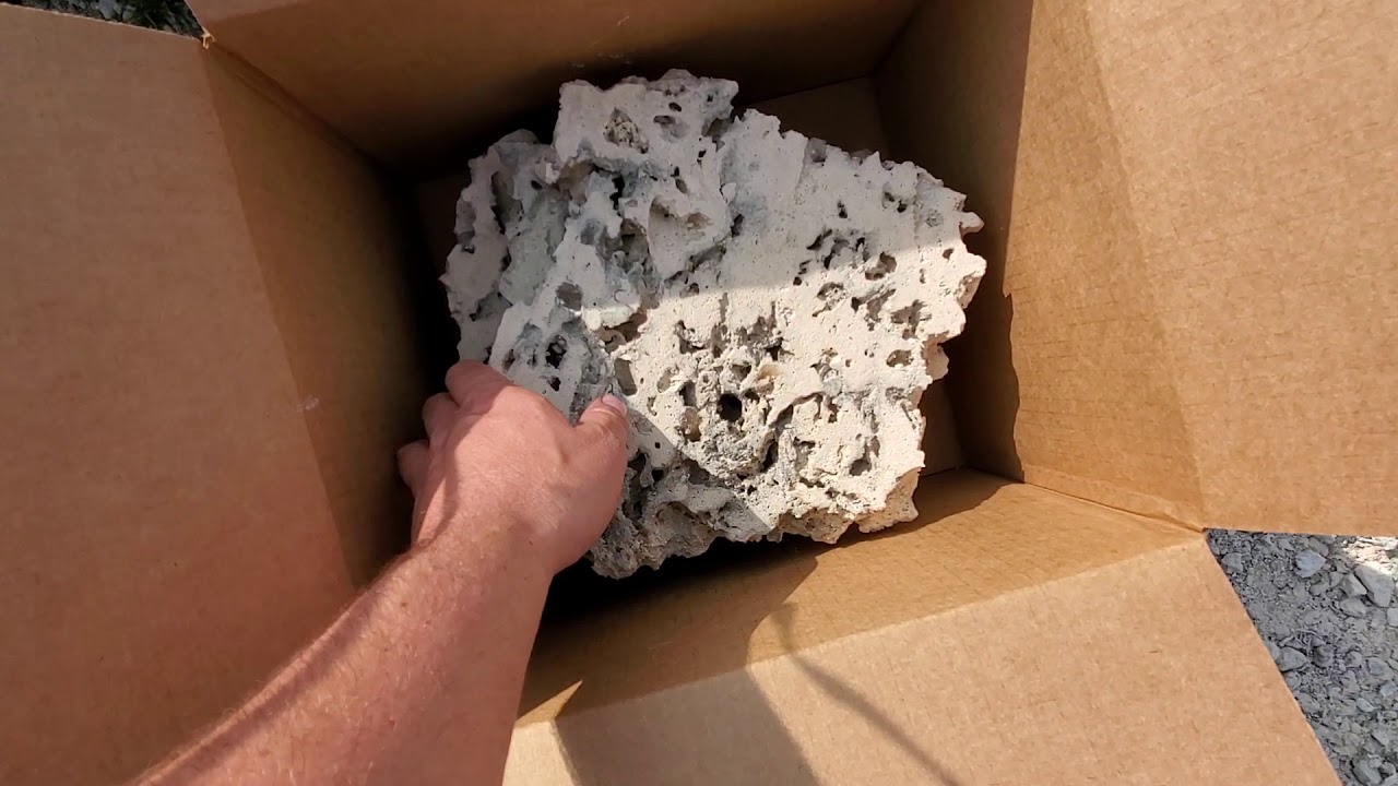 35lb Dry Shelf Rock UNBOXING by Addictive Reef Keeping - YouTube