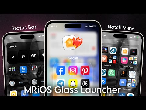 MRiOS GlASS LAUNCHER V2 + IPHONE-STYLE STATUS BAR 🍎 | FULL IOS 27+ STYLE ON ANDROID!