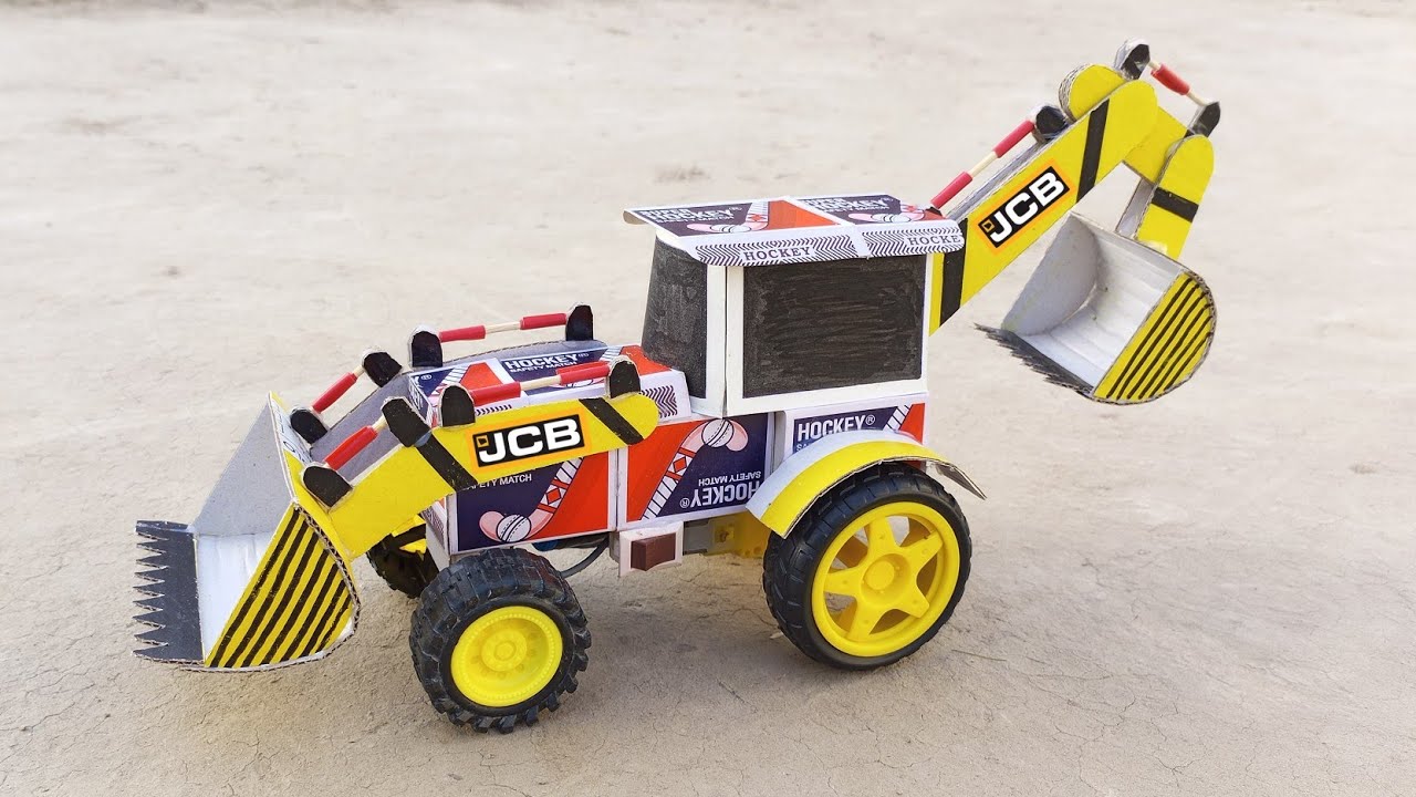 How to make JCB at home from matchbox | Diy JCB Backhoe Loader | Machis ...