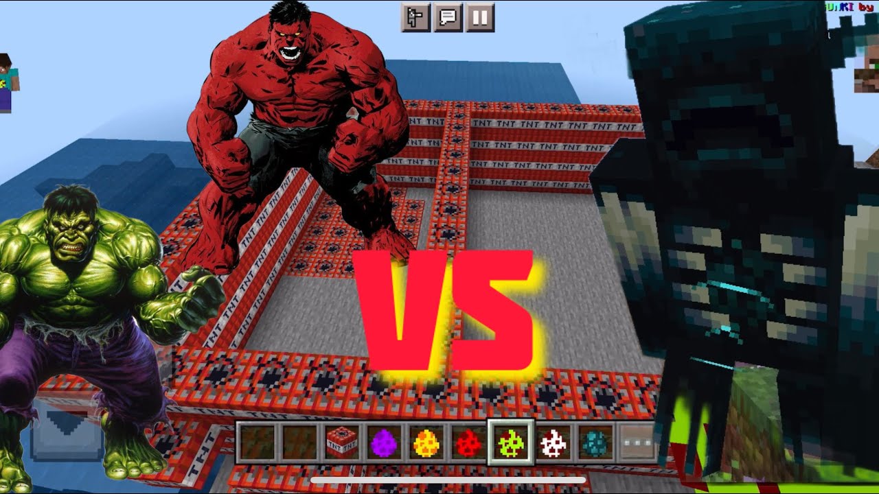 Green Hulk vs Red Hulk vs Warden! TNT Room Explosion! - YouTube