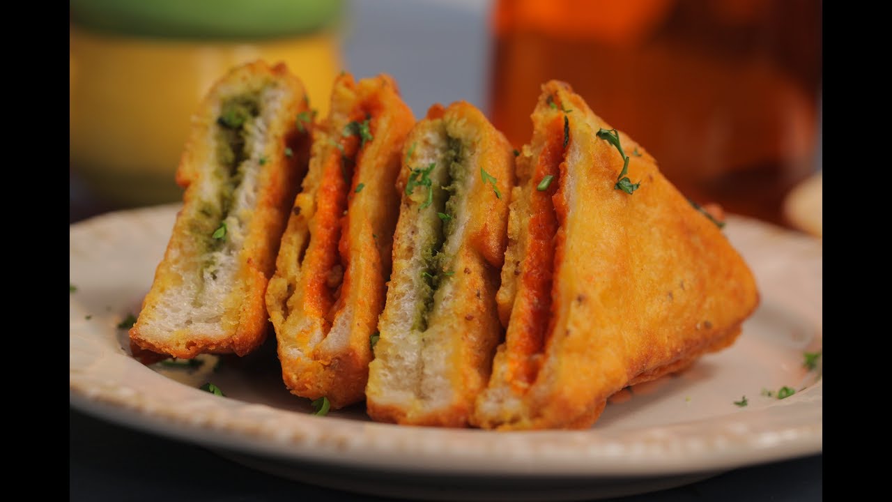5 mins Bread Pakora Recipe | 2 Ways Bread Pakoda by Veena | ब्रेड ...