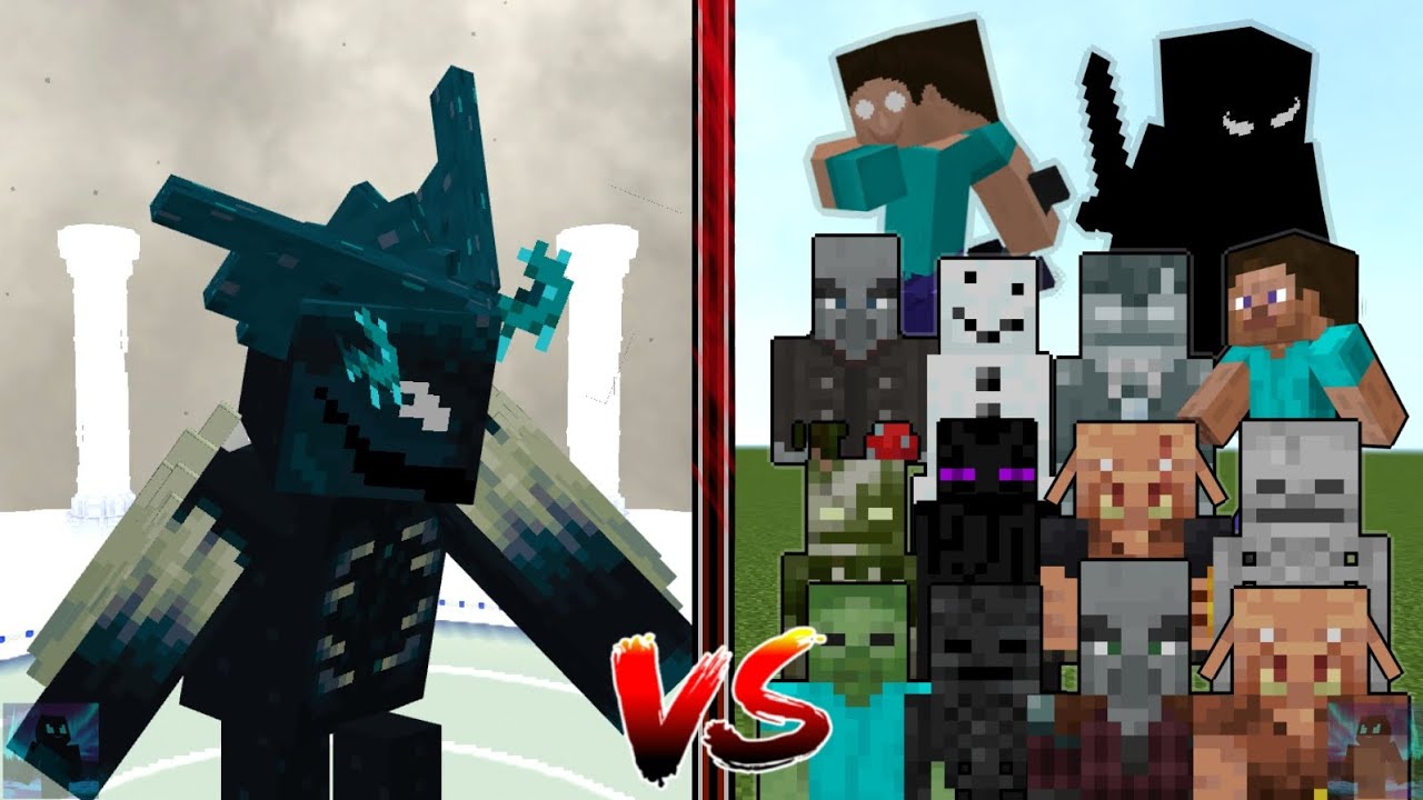 KAIJU WARDEN vs Every Mob, All Mobs, Herobrine | minecraft mob battle - YouTube
