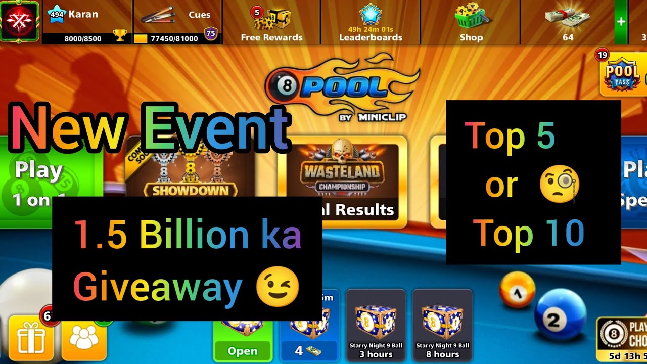 New 8 Ball Pool😳 Turnament Video #8Bp #turnament 1.5billion 😳 - YouTube