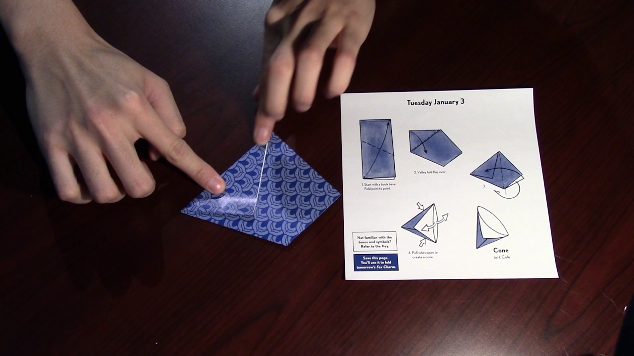 How to fold a CONE - Origami Day 3 (EASY) - YouTube