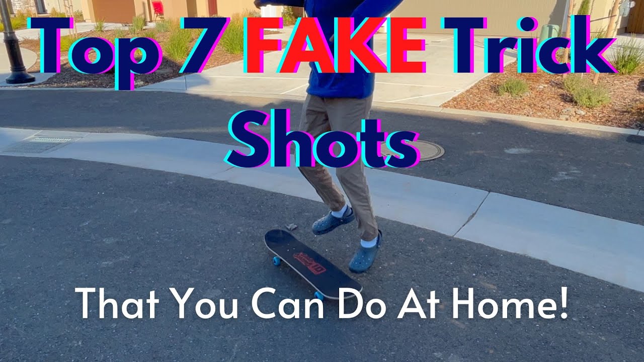 Top 7 Amazing FAKE Trick Shots To Do AT Home - YouTube