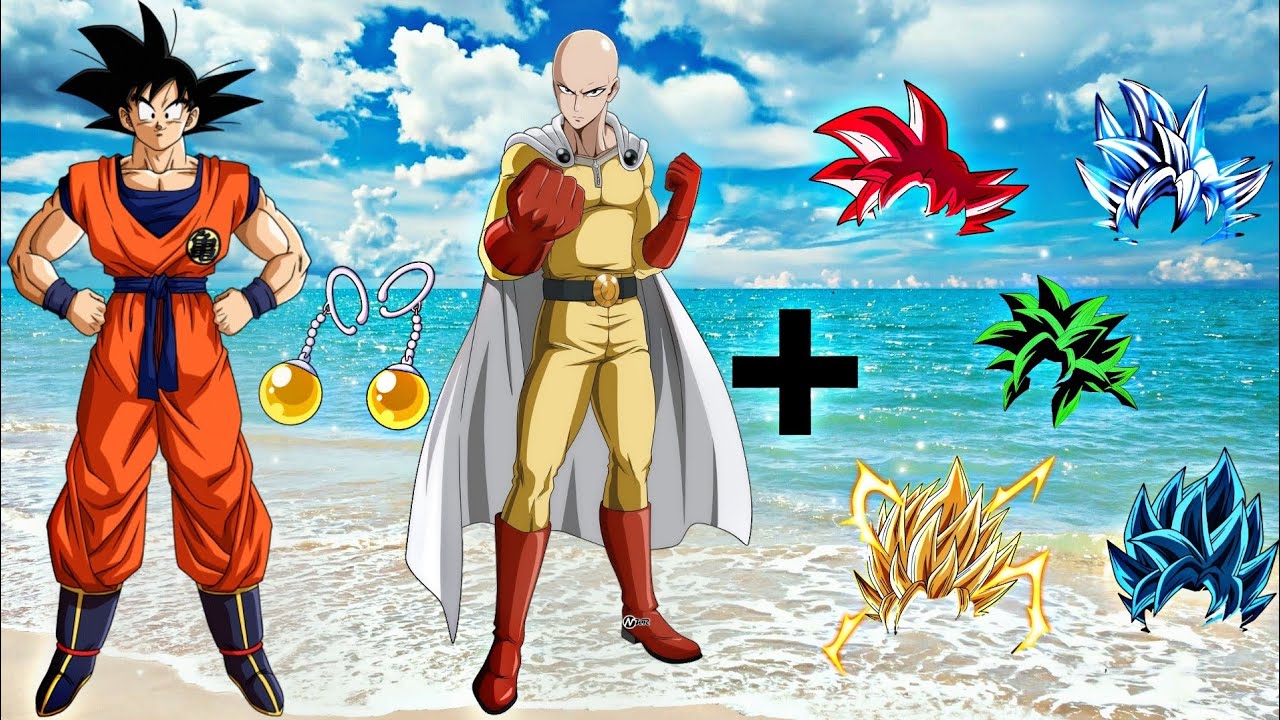 Goku Saitama Fusion in SSJ+SSJB+SSJG+LSSJ+Ui 😱 Hair || titanSenju - YouTube