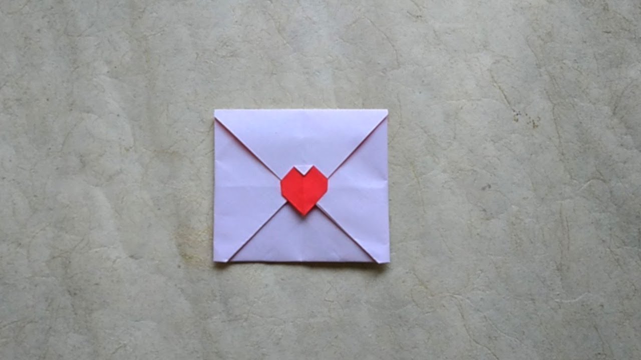 Envelope with Heart: DIY Easy Origami Love Letter/Heart Envelope 💌 ...