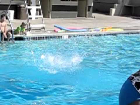 People diving or otherwise falling into the pool - YouTube