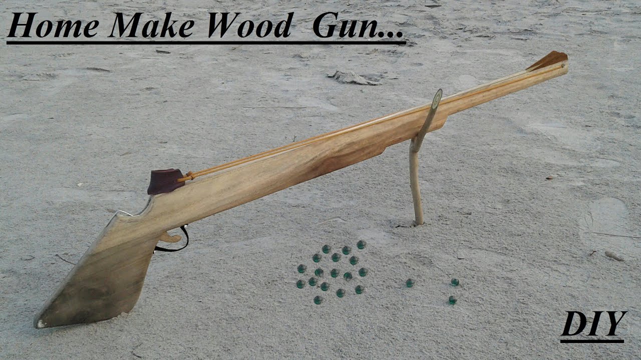 Homemade Wooden Gun Youtube Make A Toy Wood Gun That Shoots 9mm Brass