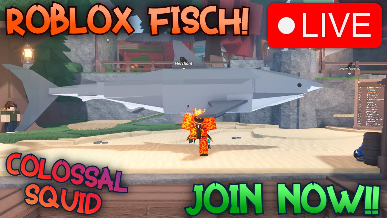 Trying To Get Colossal Squid | LIVE 🔴 [Roblox Fisch] - YouTube