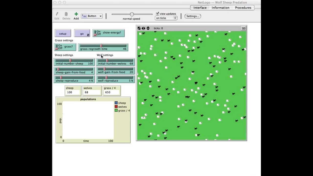 NetLogo Model: Wolf sheep predation - YouTube