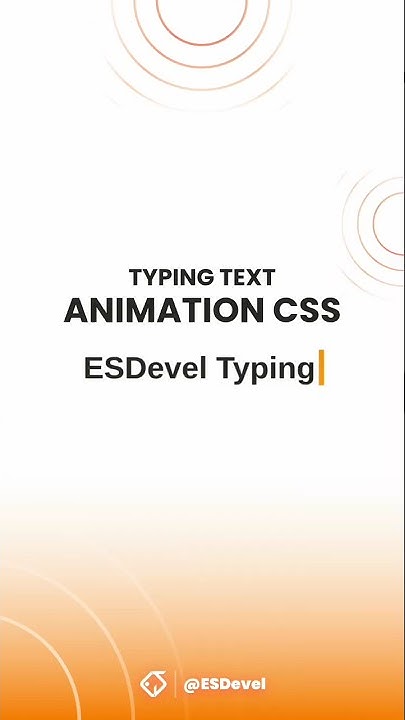 ⌨️ Typing Text Animation CSS | ESDevel Short Tutorial - YouTube